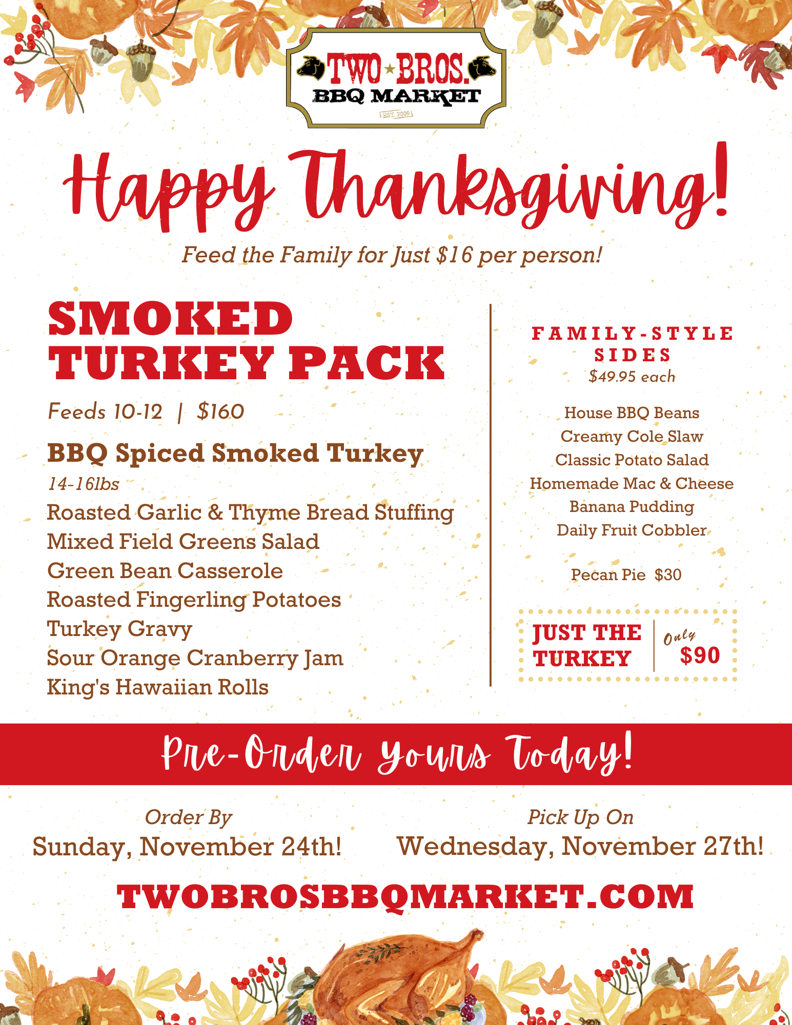Two Bros. Smoked Turkey Pack - Two Bros BBQ Market
